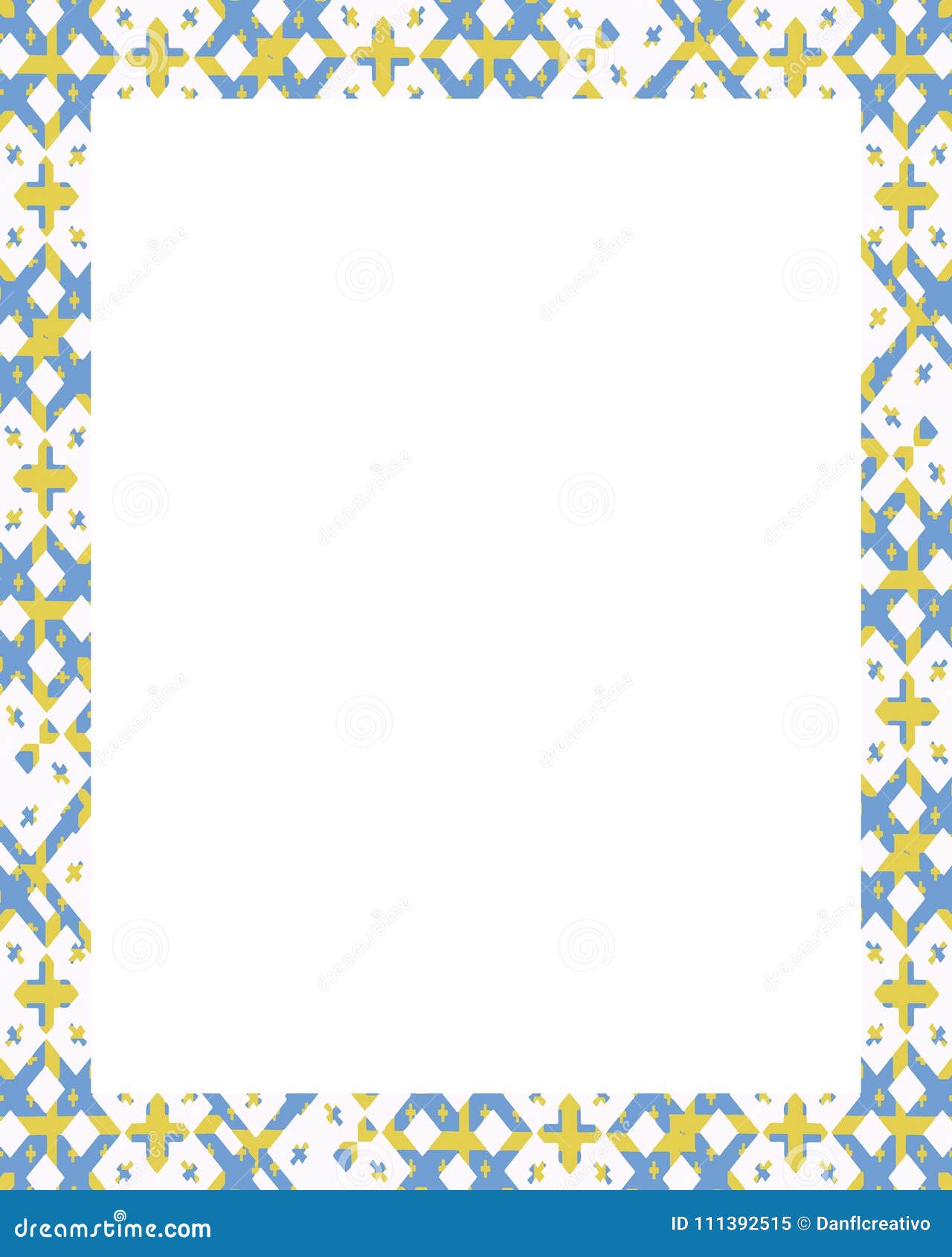 White Frame with Decorated Borders Stock Image - Image of rectangle ...