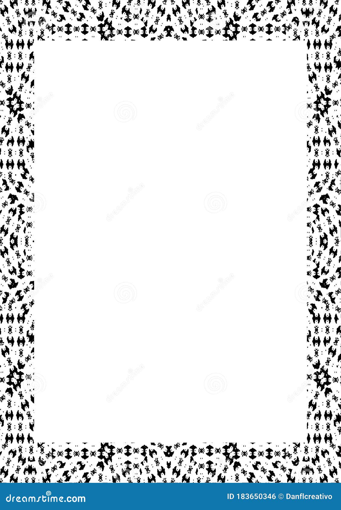 White Frame with Decorated Borders Stock Illustration - Illustration of ...