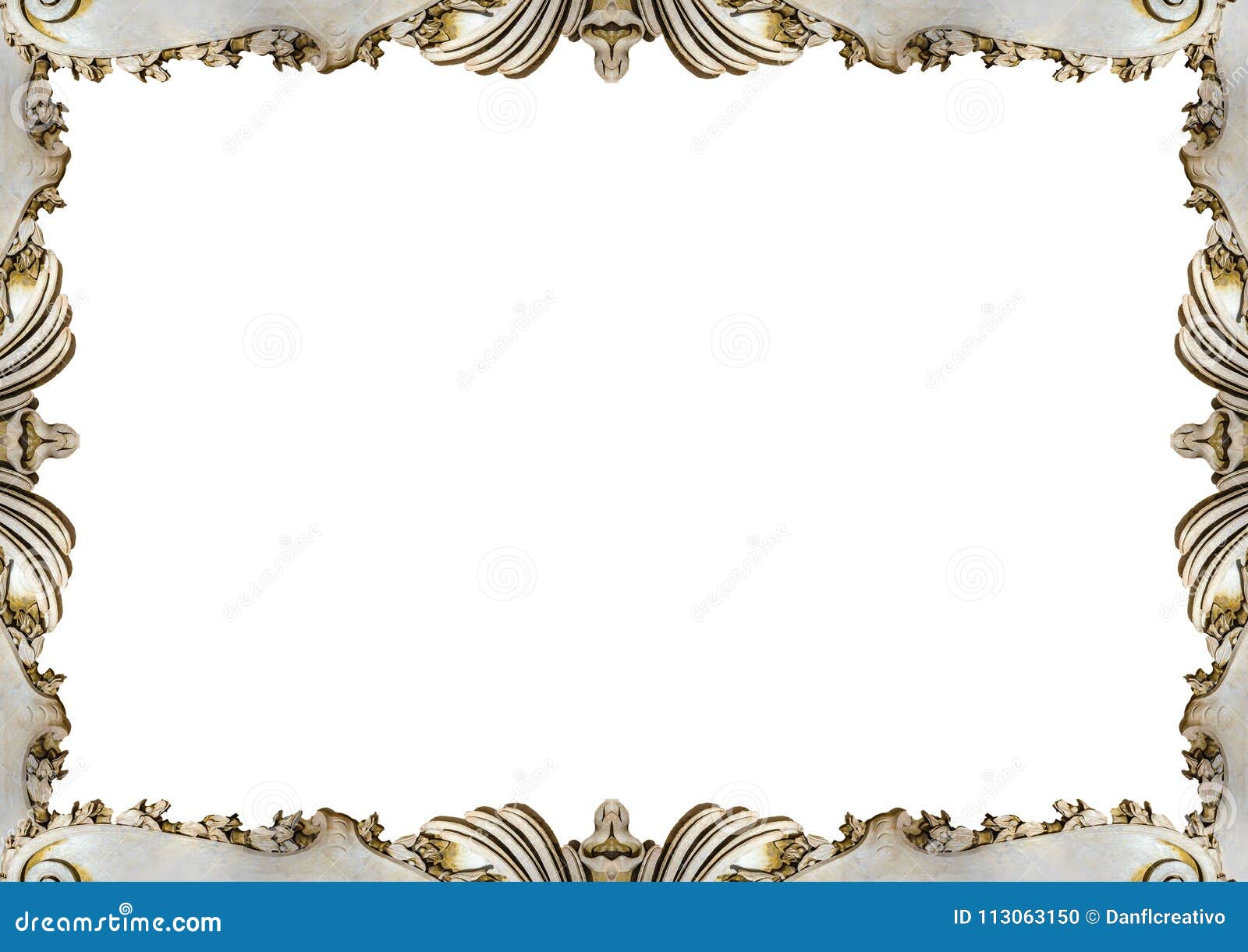 White Frame with Decorated Borders Stock Photo - Image of decoration ...