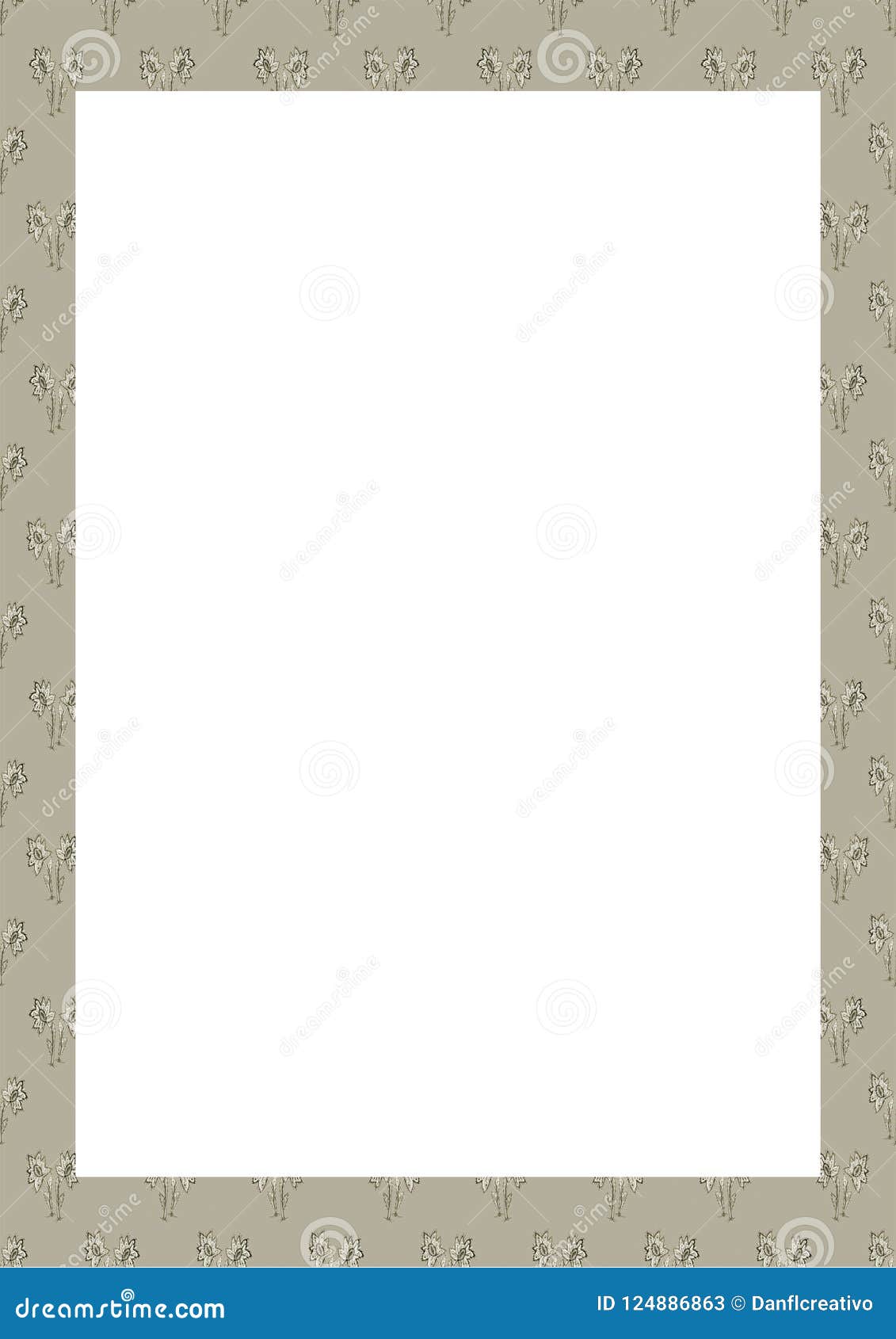 White Frame with Decorated Borders Stock Image - Image of invitation ...