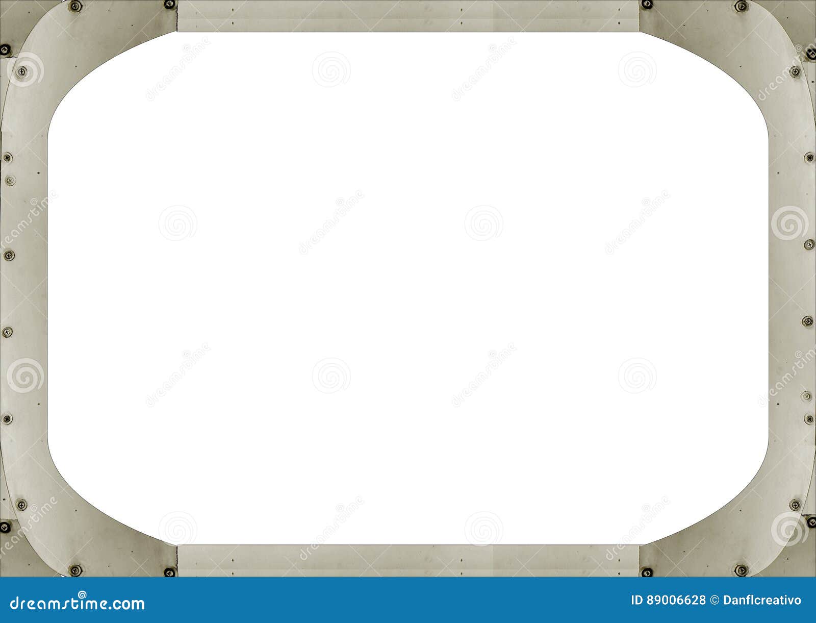 White Frame with Decorated Industrial Borders Stock Illustration ...