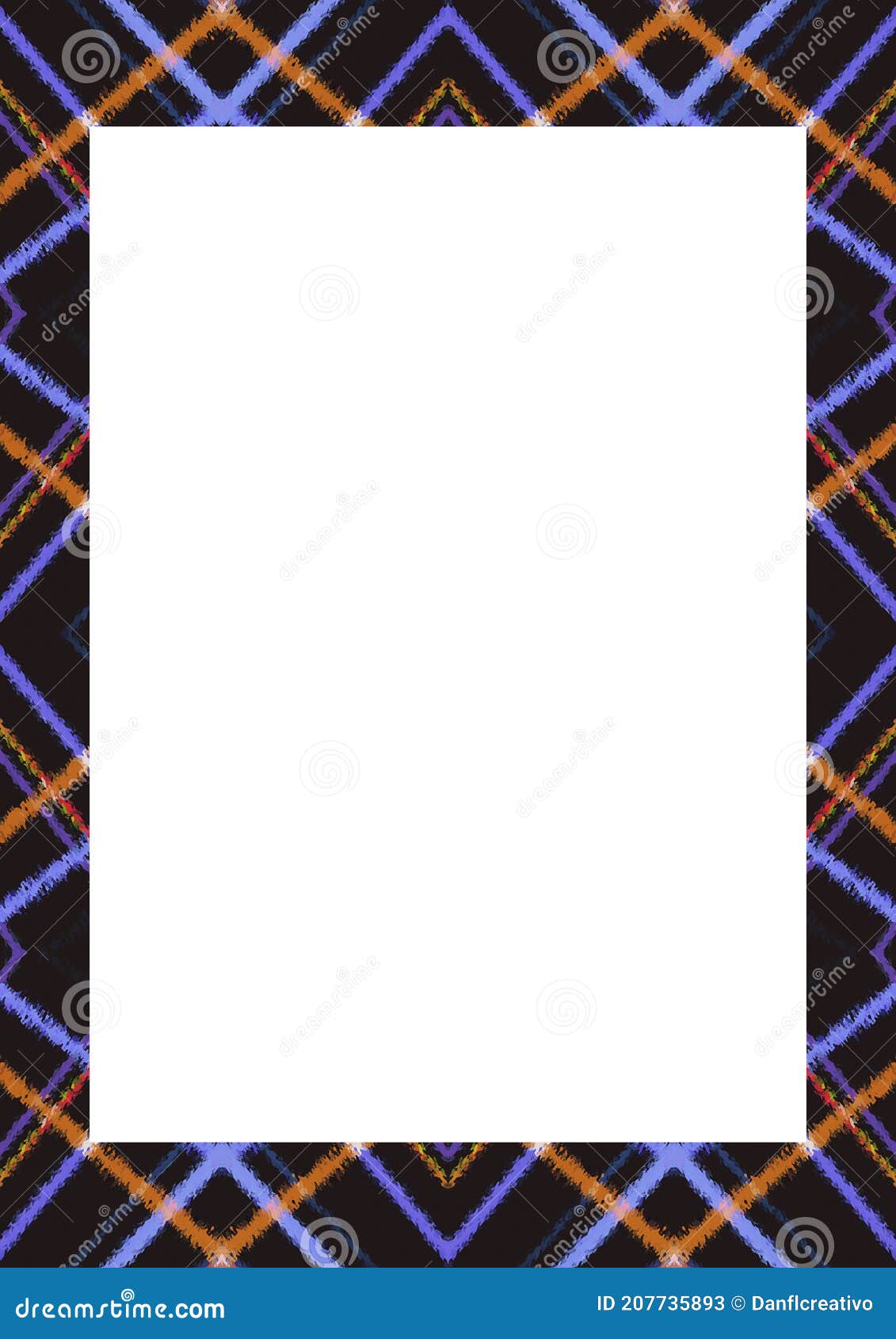 White Frame with Diamonds Motif Rounded Borders Stock Illustration ...