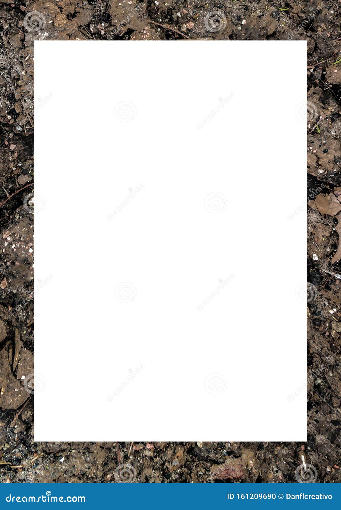 White Frame with Earth Textured Borders Stock Photo - Image of ...
