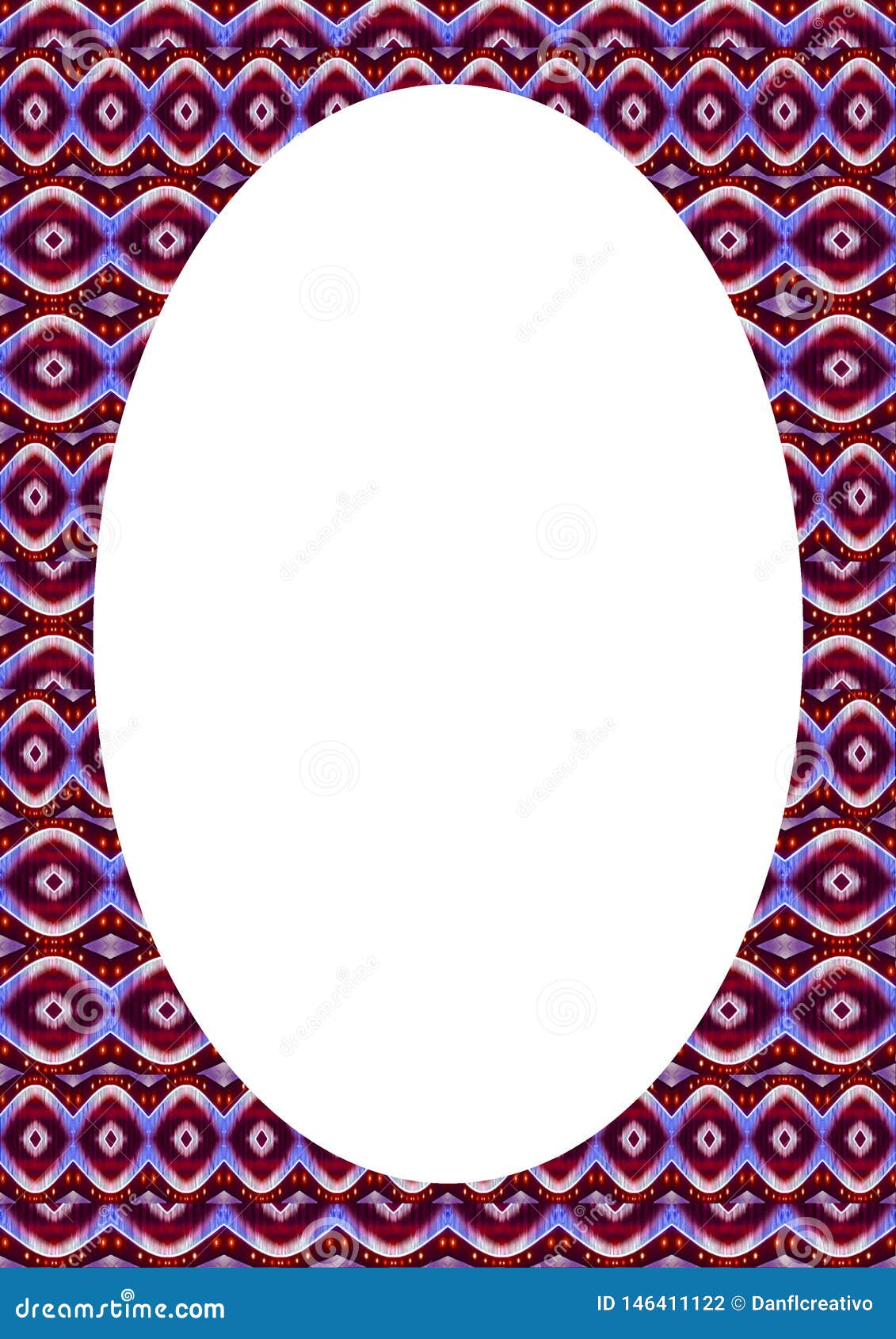 White Frame with Geometric Patterned Rounded Borders Stock Photo ...