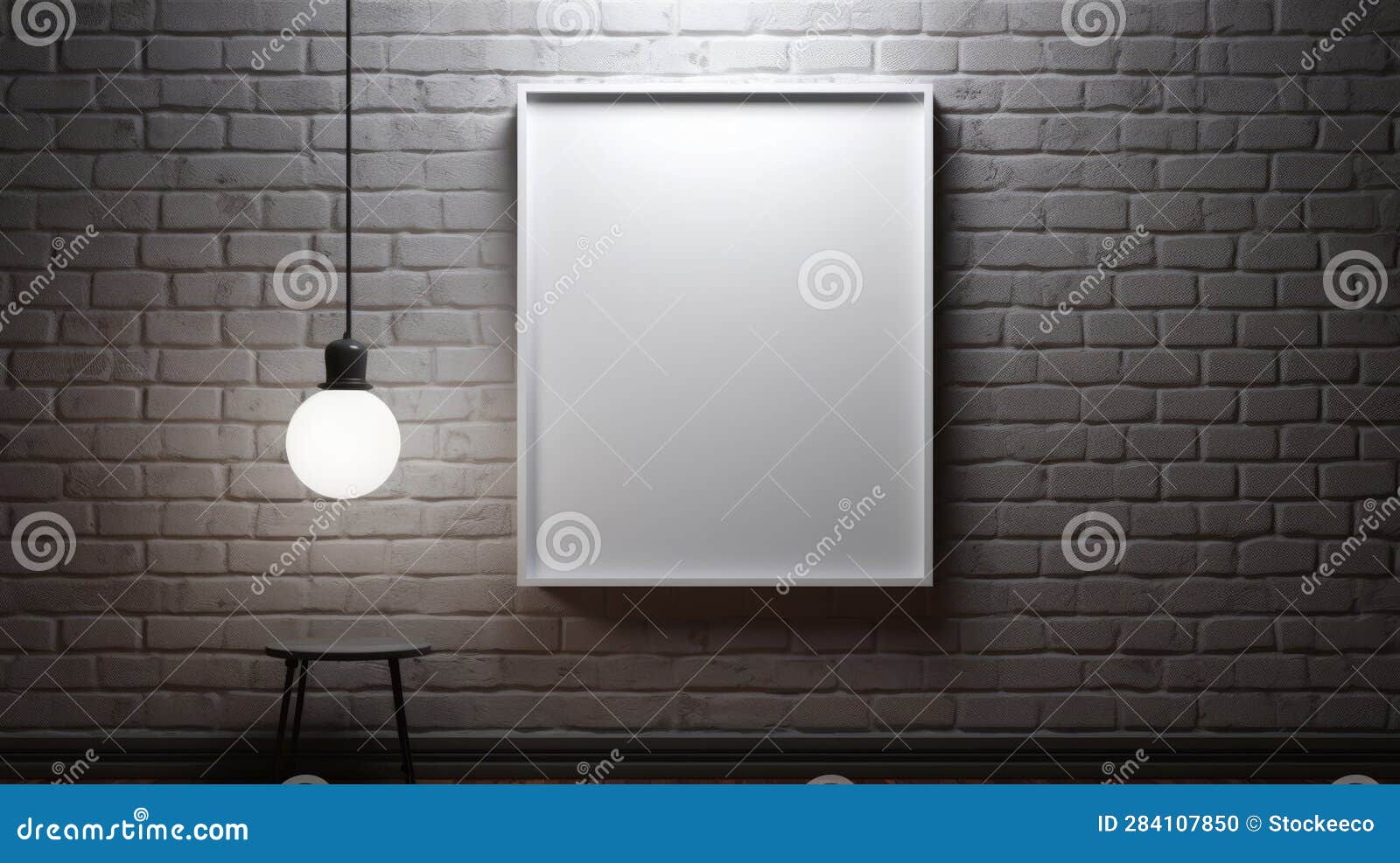 White Frame and Light Bulb: a Tonalist Optical Illusion Painting Stock ...