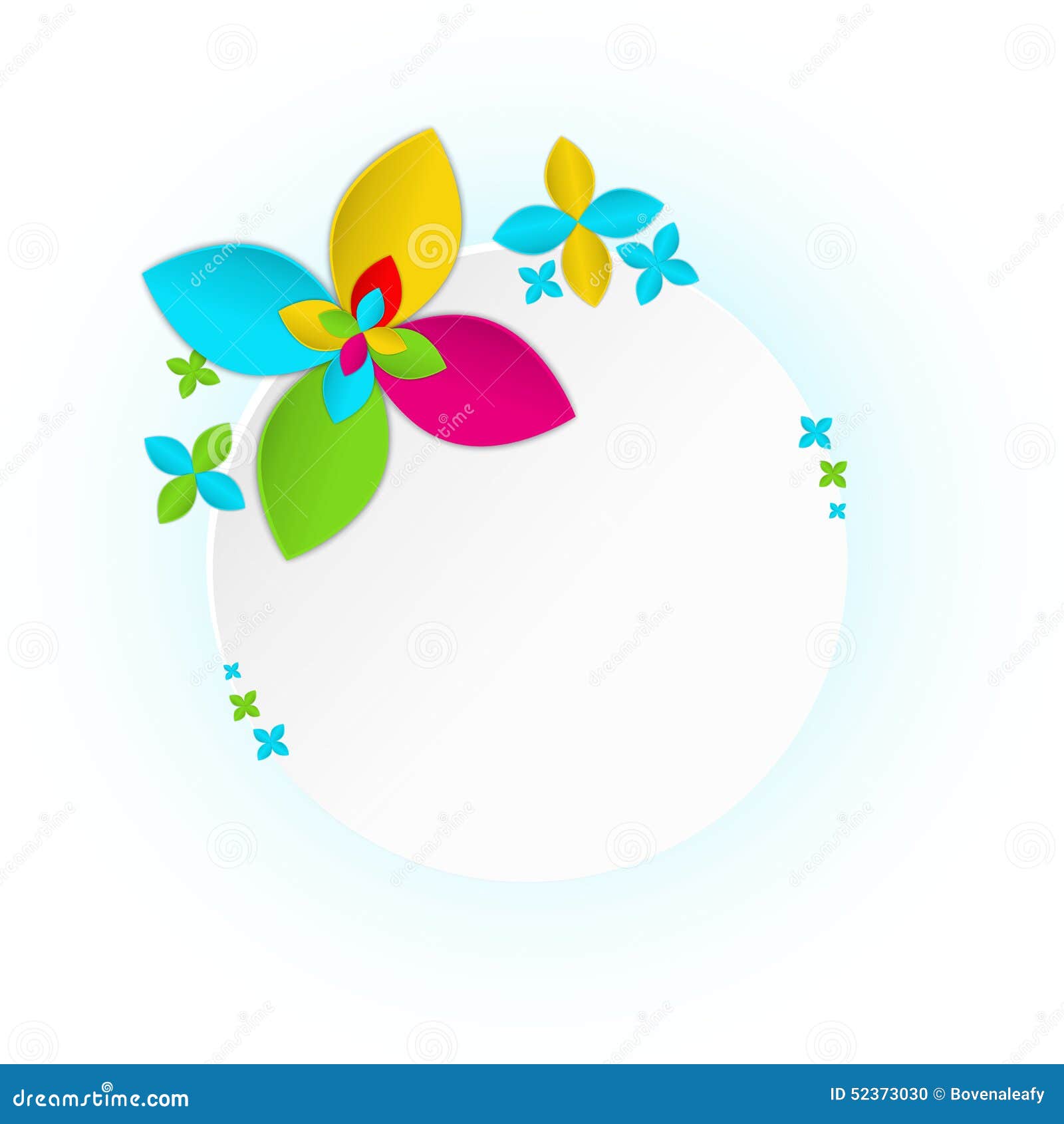White Frame with Multicolor Flower Stock Vector - Illustration of ...