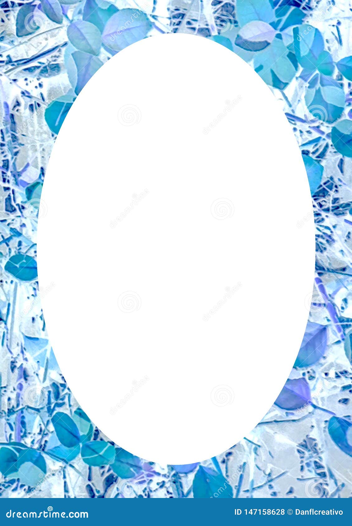 White Frame with Nature Patterned Rounded Edges Stock Illustration ...