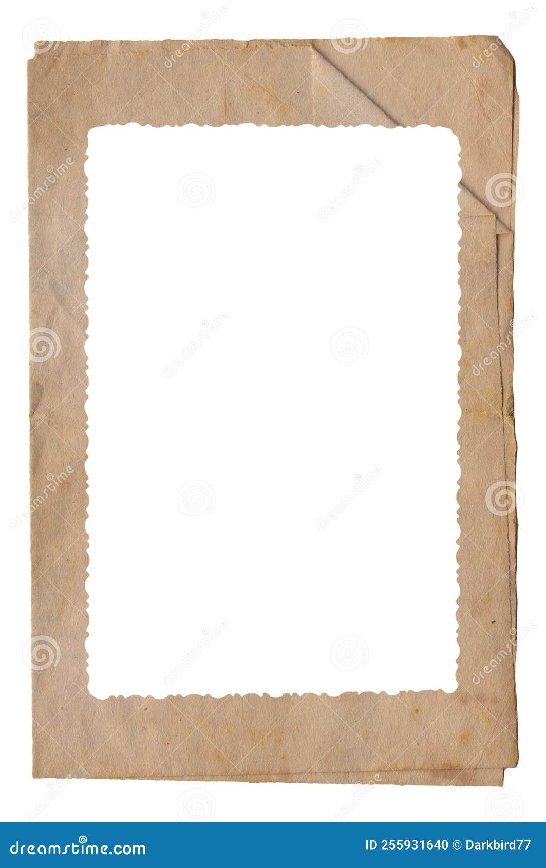 White Frame with Old Vintage Rough Torn Paper Texture Stock Photo ...
