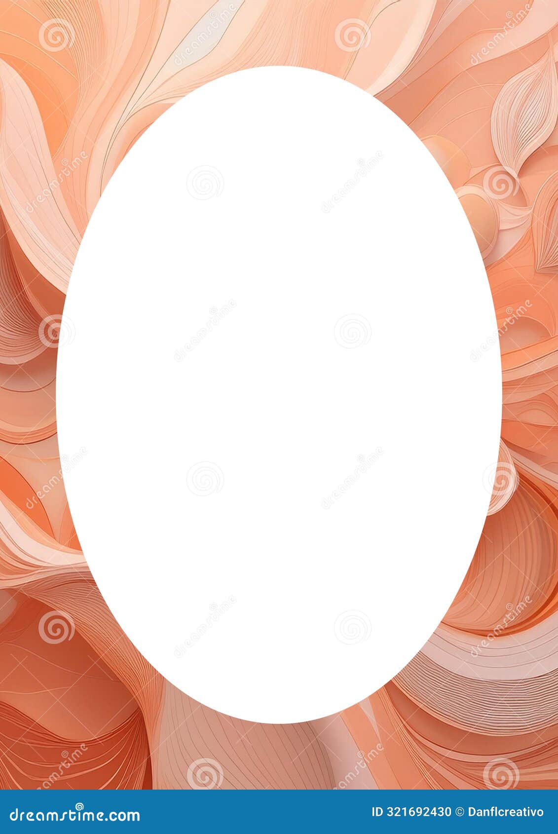 White Frame with Peach Fuzz Color Abstract Design Rounded Borders Stock ...