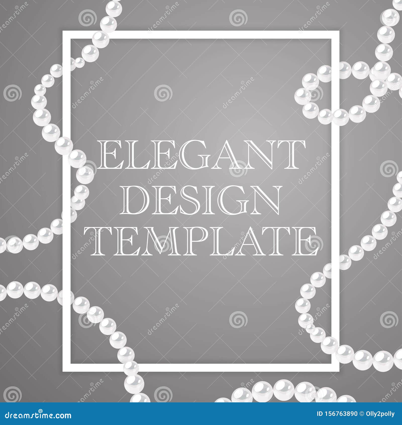 White Frame with Pearl Strings. Elegant Design Template Stock ...