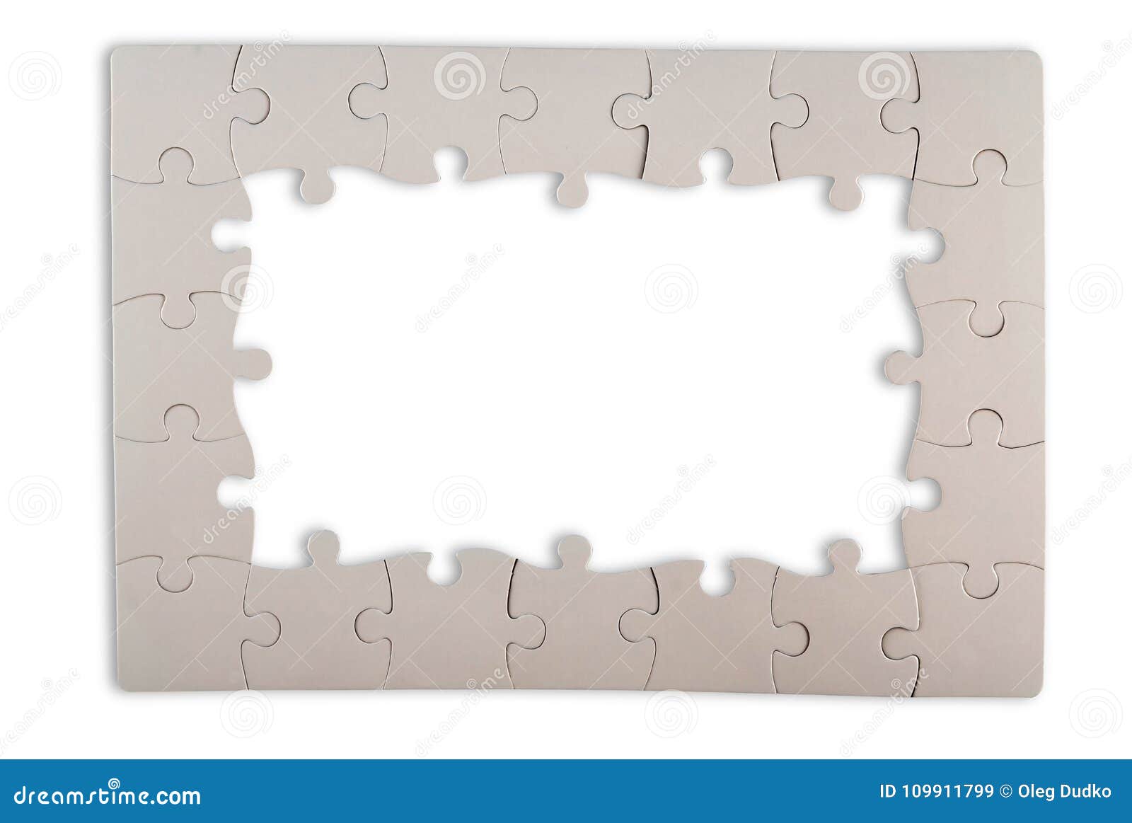 White Puzzle Frame Isolated on White Background Stock Image - Image of ...