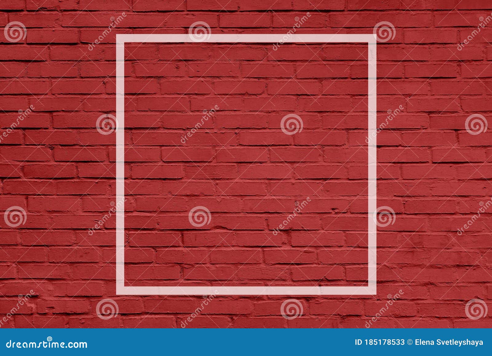 White Frame on Red Brick Wall. Mock Up Stock Illustration ...