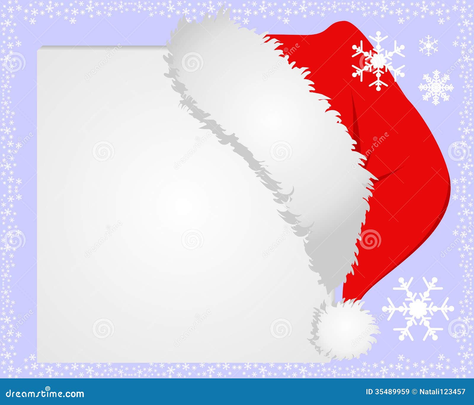 White Frame with Santas Hat. Stock Vector - Illustration of banner ...
