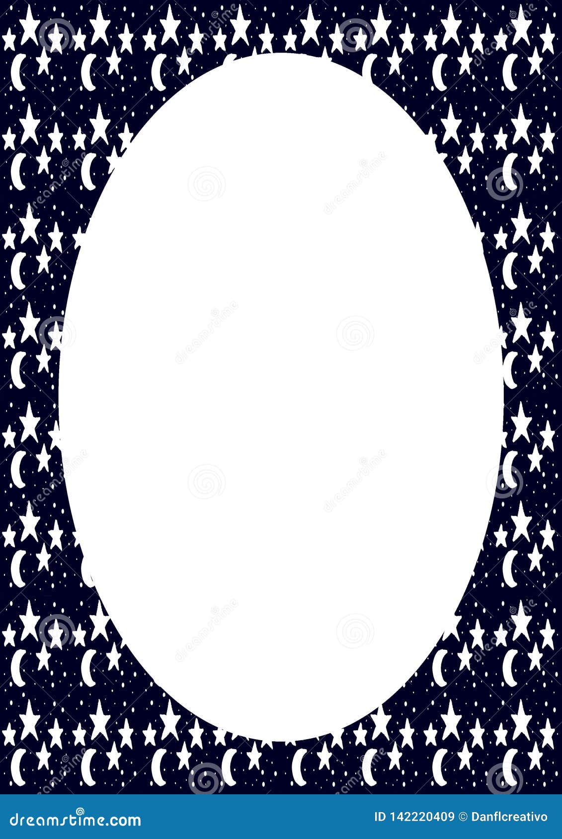 White Frame with Stars Motif Rounded Edges Stock Illustration ...