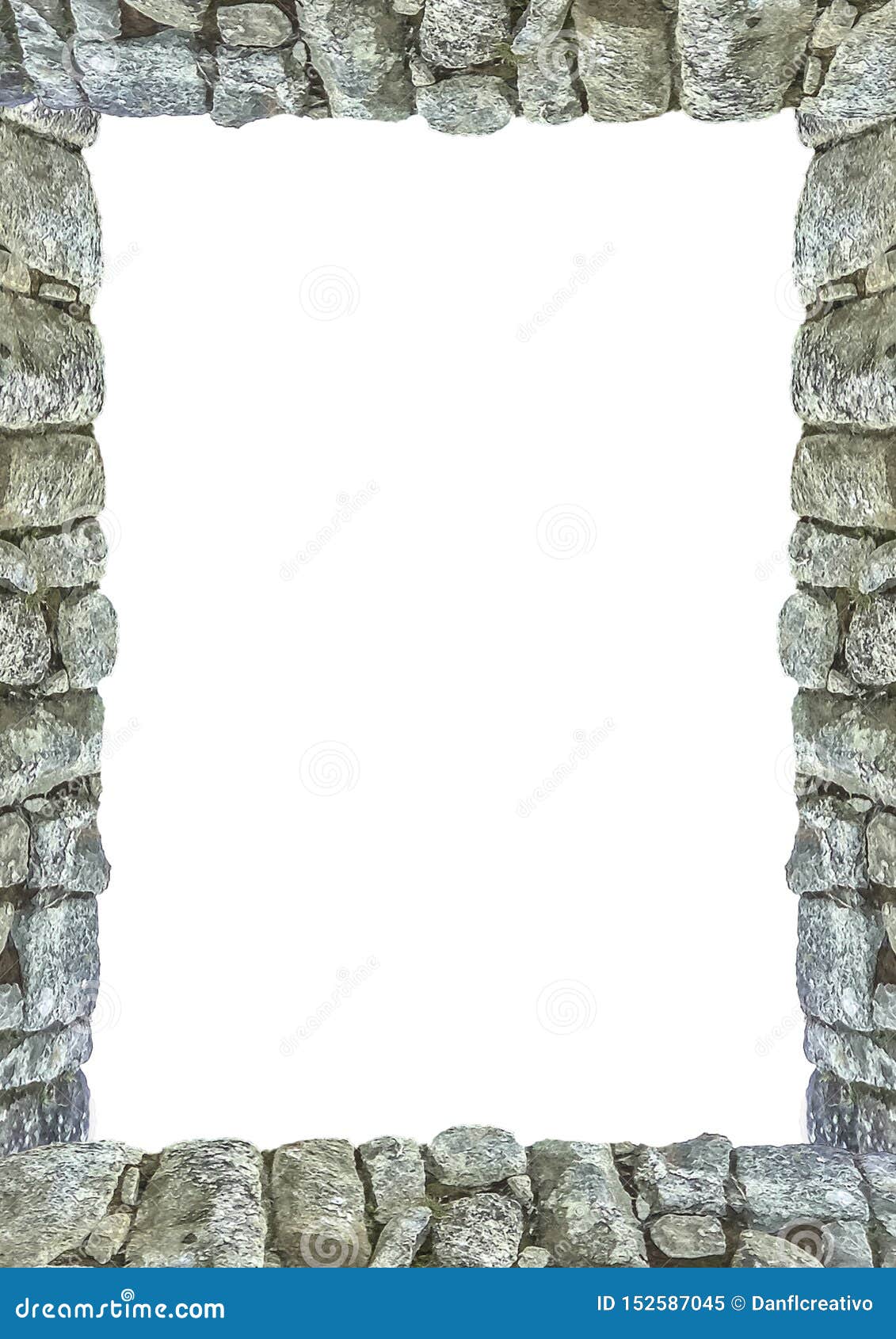 White Frame with Stone Patterned Borders Stock Image - Image of blank ...