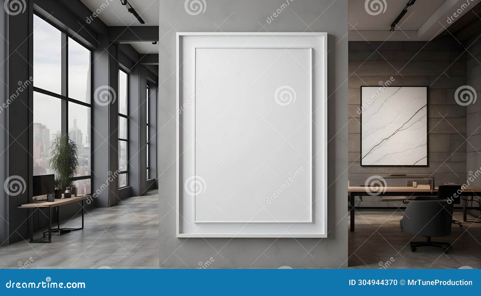 White Frame Template for Corporate Branding in Modern Offices Stock ...
