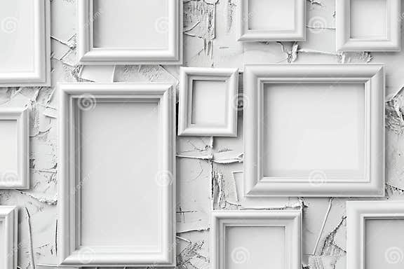 White Frame Texture Background, Realistic Square Frames, White Blank ...