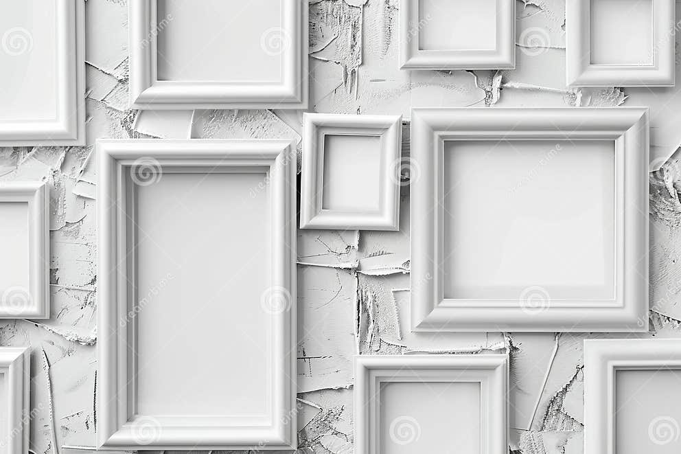 White Frame Texture Background, Realistic Square Frames, White Blank ...