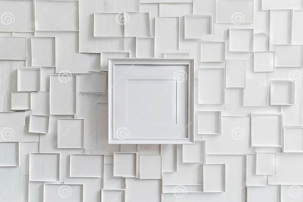 White Frame Texture Background, Realistic Square Frames, White Blank ...
