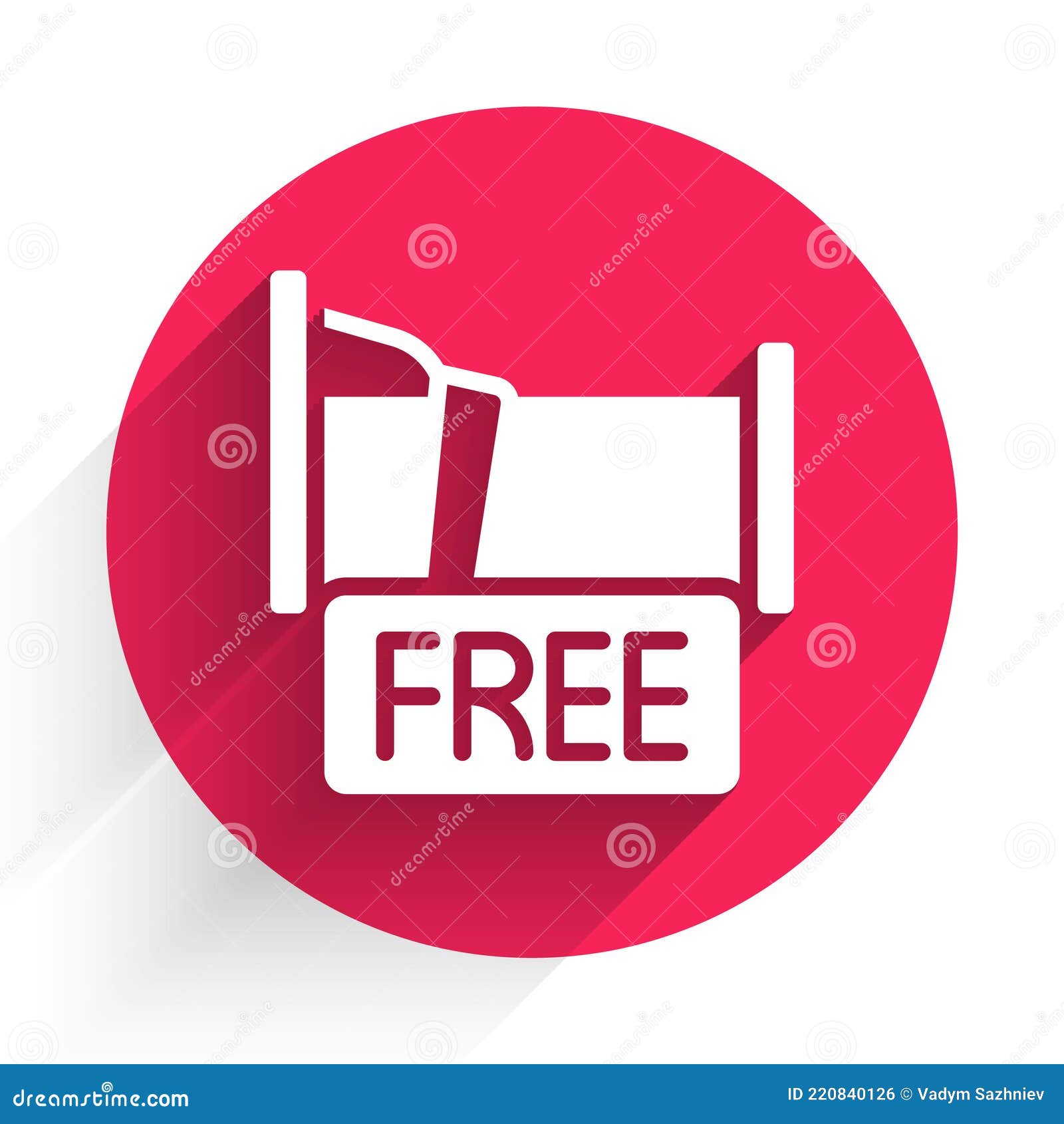 White Free Overnight Stay House Icon Isolated with Long Shadow. Red ...