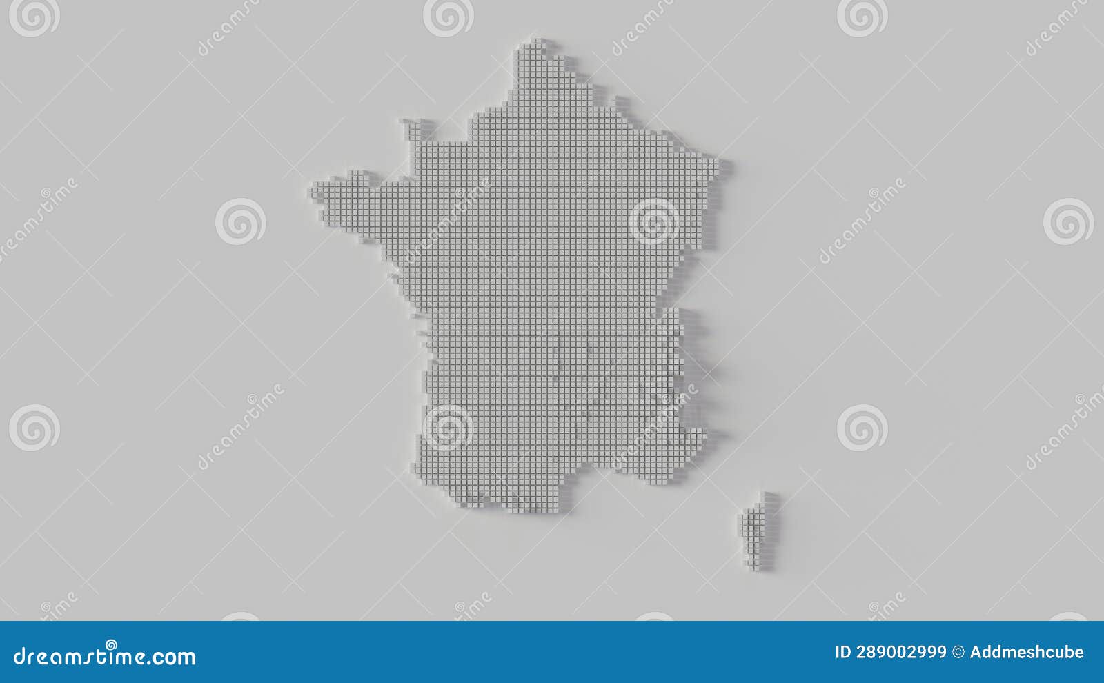 White French Map of Minimal Digitized Mosaic, 3d Rendering Stock ...