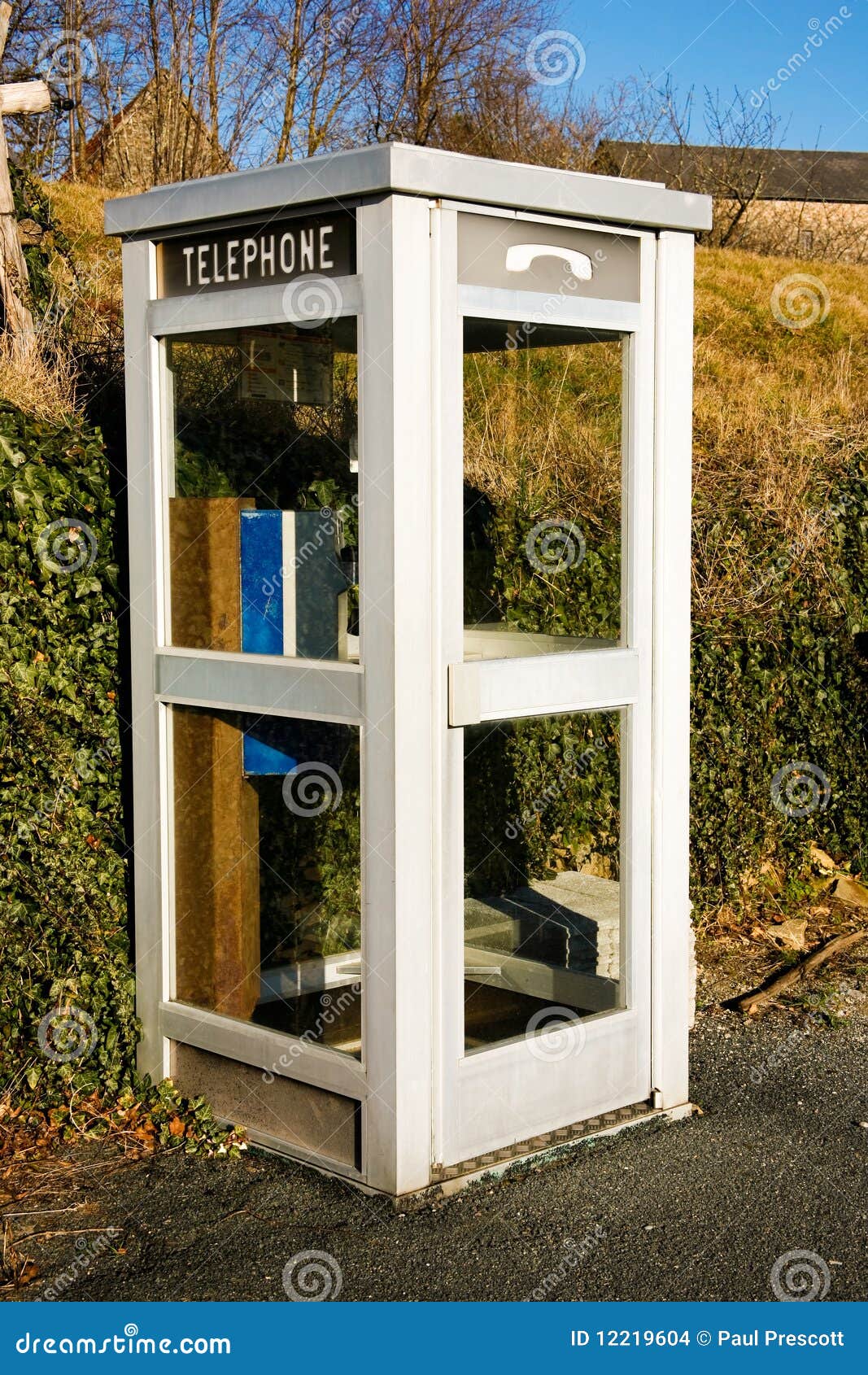 White french phone booth stock photo. Image of traditional - 12219604