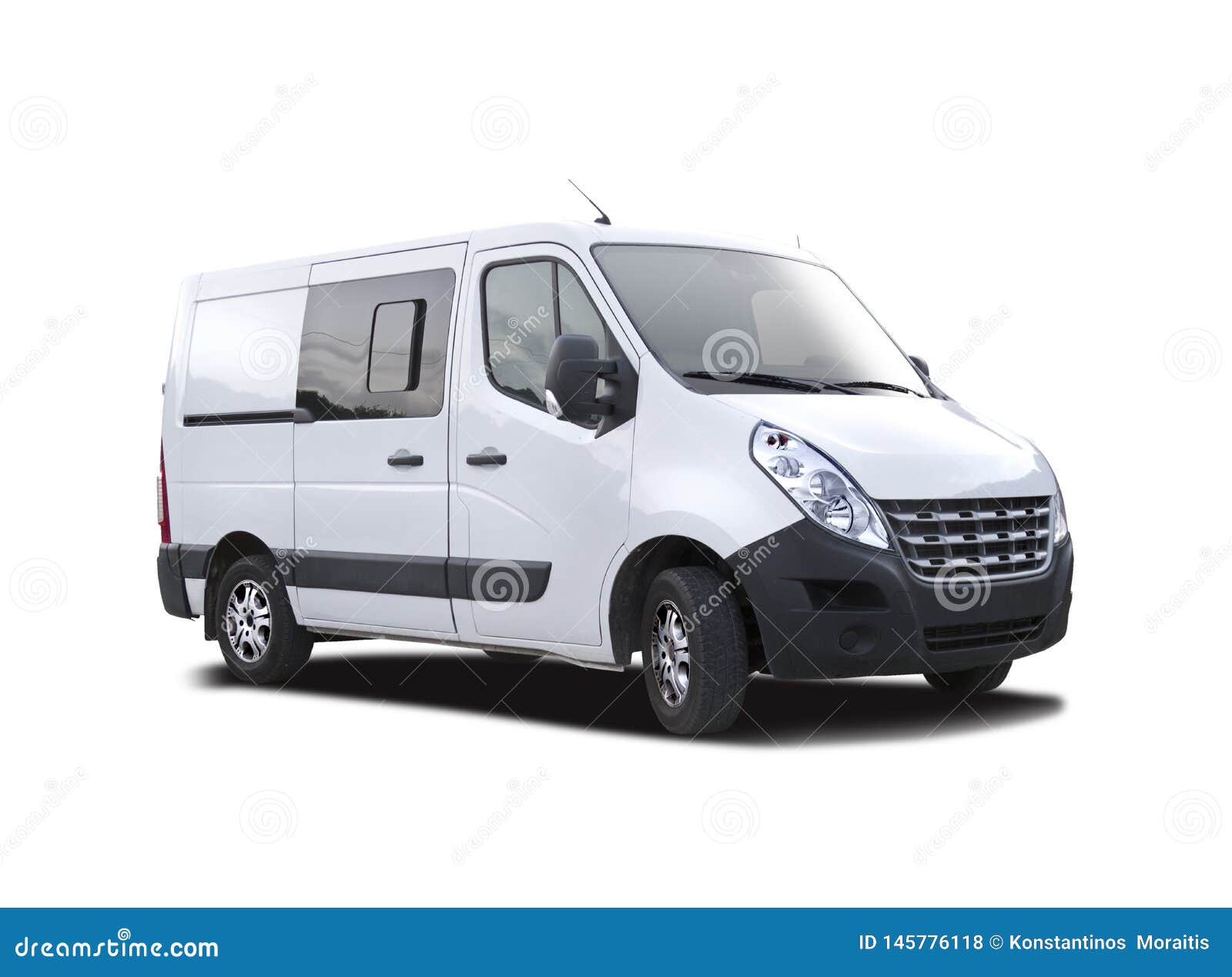 White Van Renault Master on White Stock Photo - Image of color ...