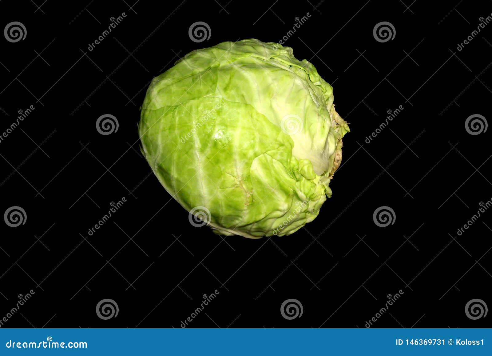 White Fresh Young Small Cabbage on Black Background Stock Image - Image ...