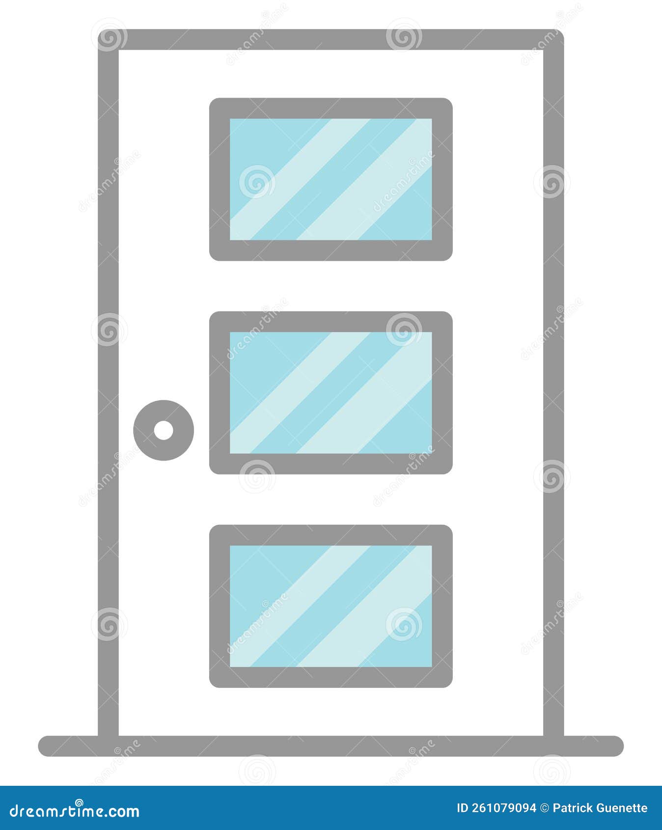 White Front Door of the House, Icon Stock Vector - Illustration of ...