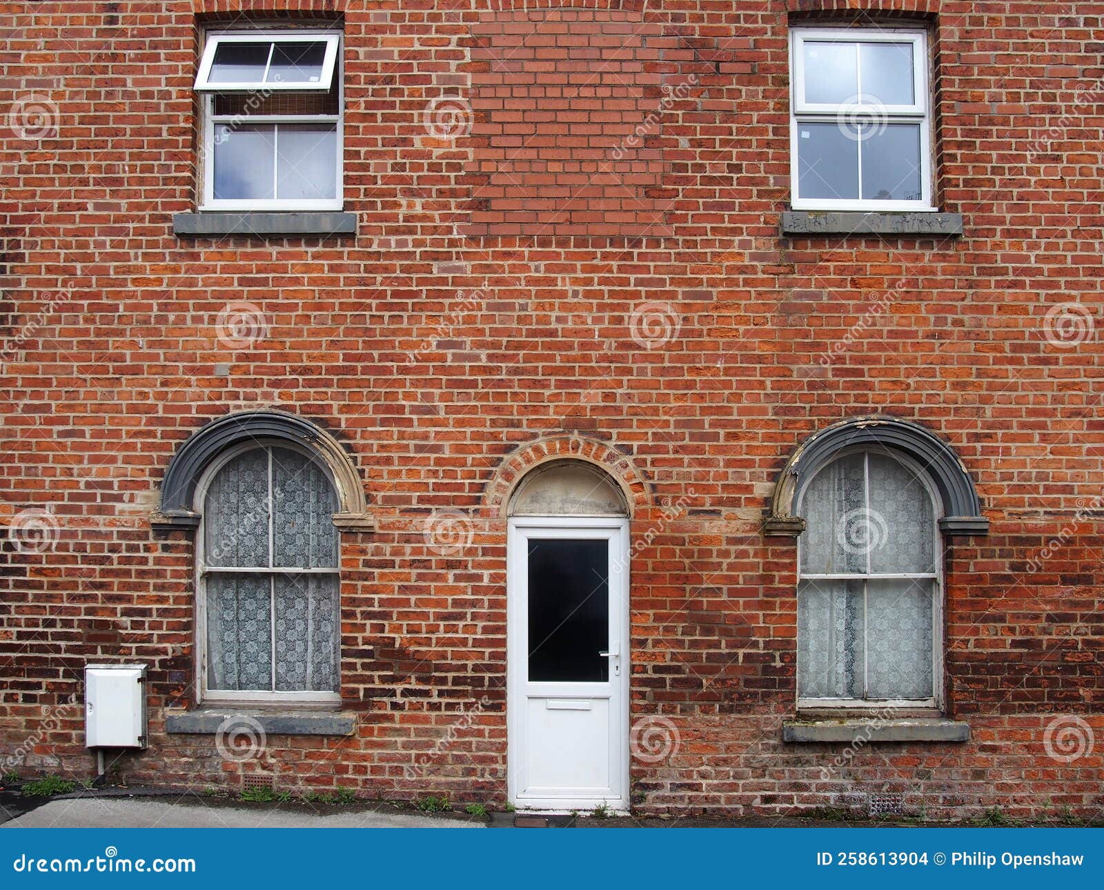 Front Door and Windows of a Typical Old Brick British Terraced House ...