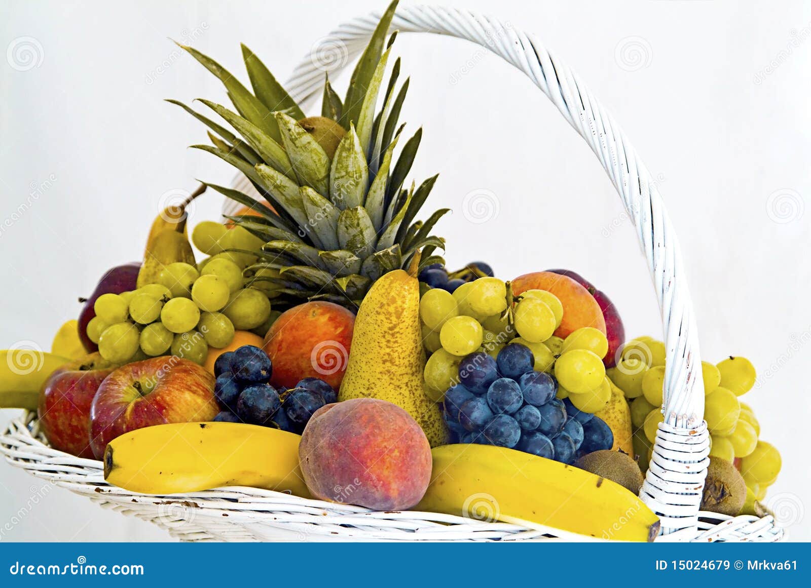 White fruit basket stock image. Image of yellow, peach - 15024679