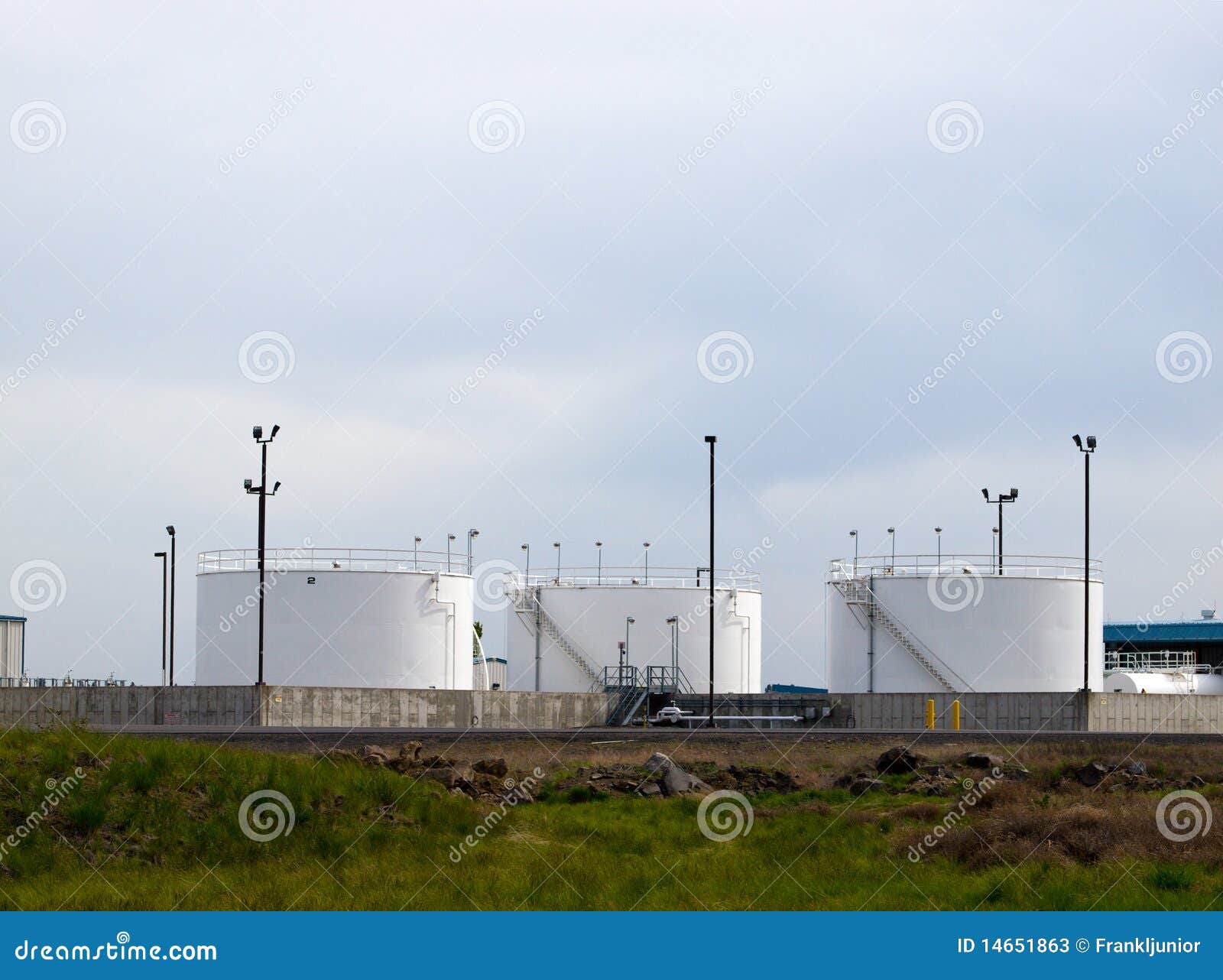 White Fuel Tanks in a Field Stock Image - Image of production, load ...