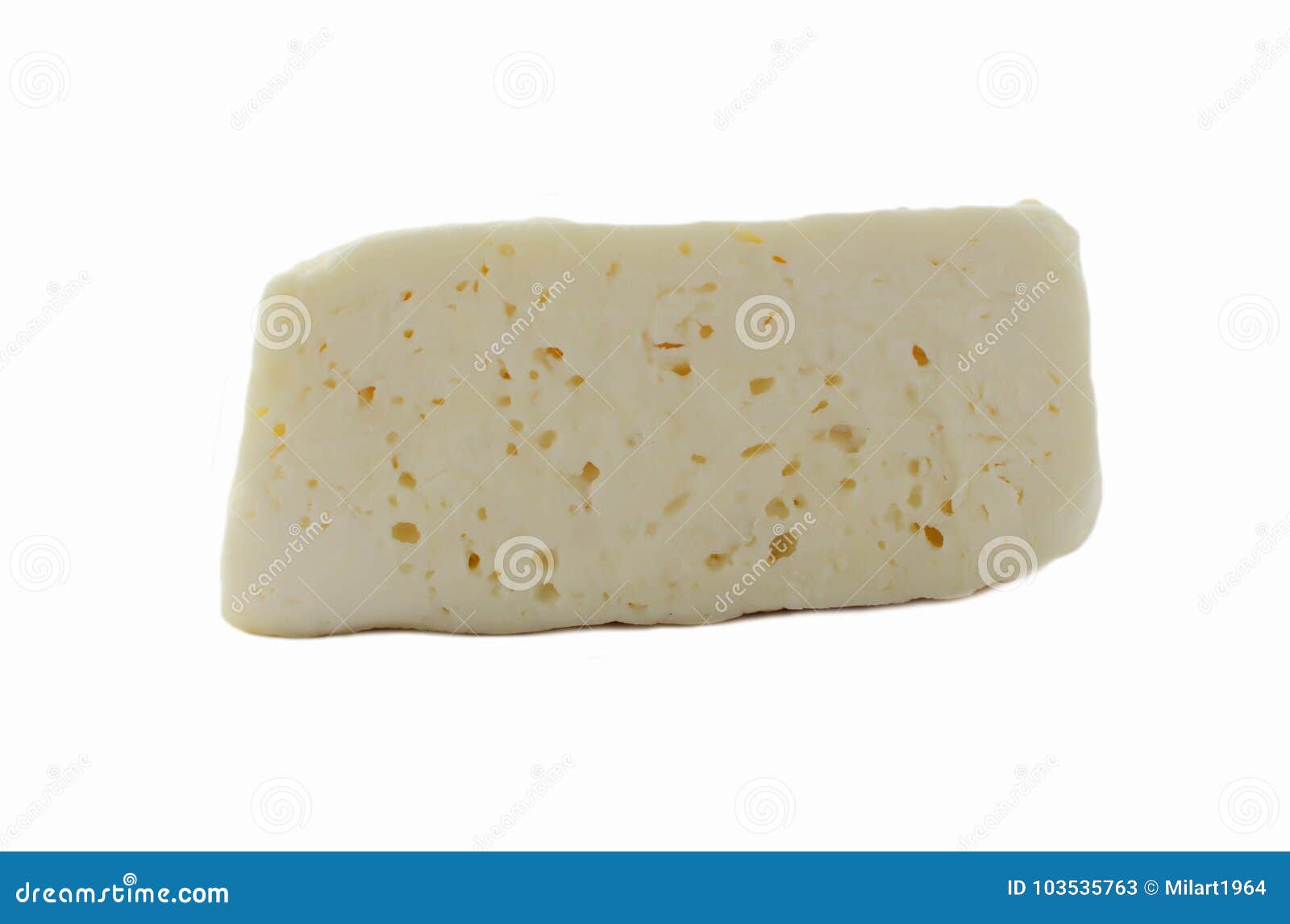 White Full-fat Cheese Isolated on White. Stock Image - Image of fork ...