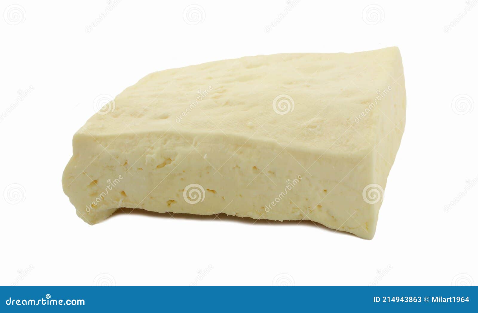White Full-fat Cheese Isolated on White. Stock Image - Image of ...