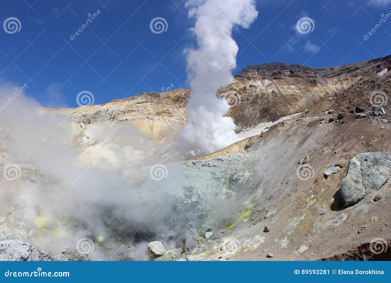 White Fumaroles of the Volcano Mutnovsky Kamchatka Stock Image - Image ...