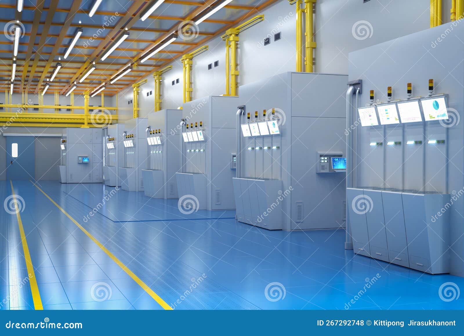White Futuristic Semiconductor Manufacturing Factory or Laboratory ...