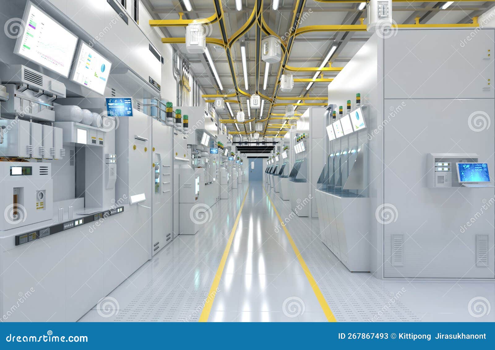White Futuristic Semiconductor Manufacturing Factory or Laboratory ...
