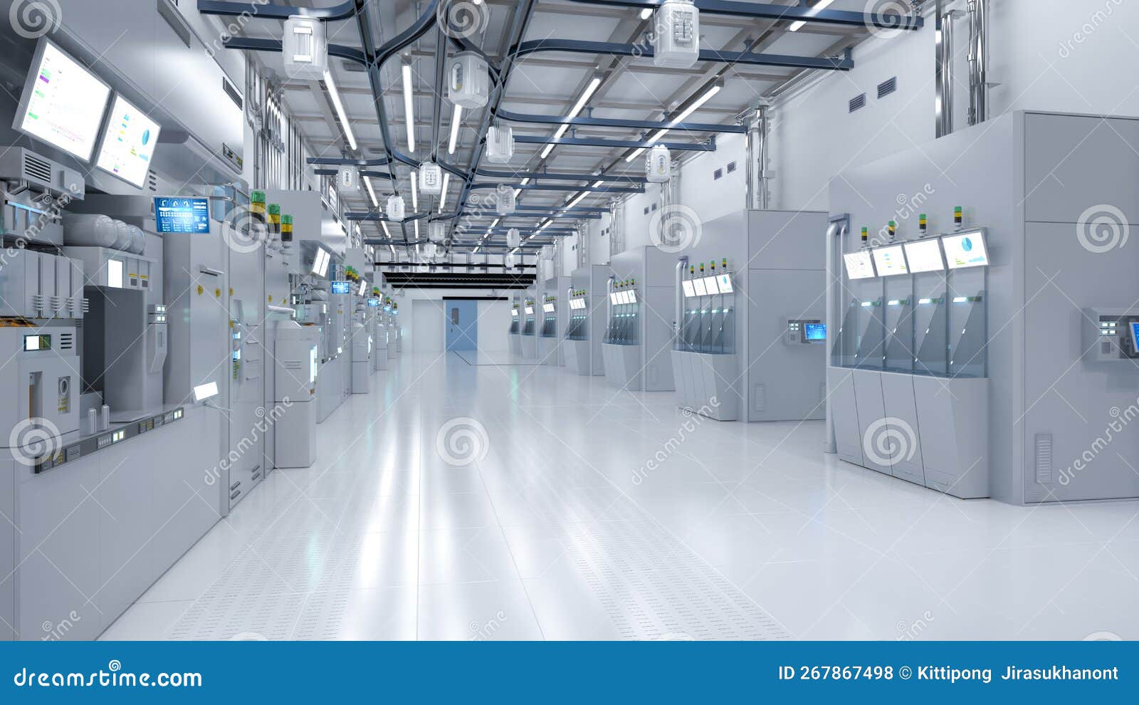 White Futuristic Semiconductor Manufacturing Factory or Laboratory ...
