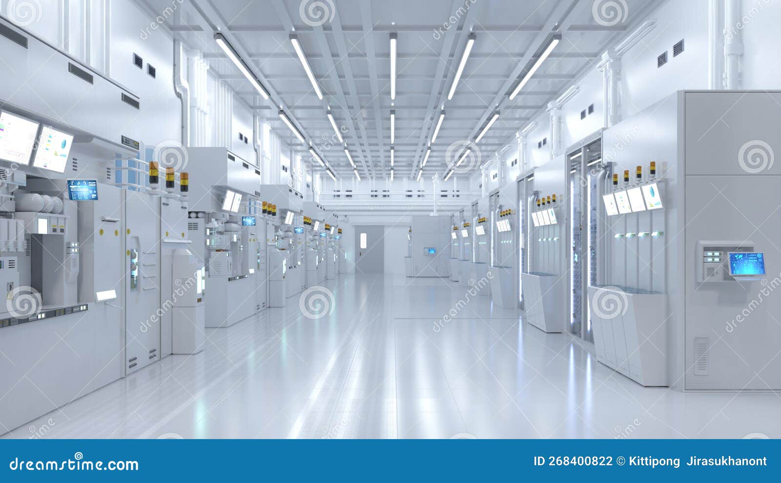 White Futuristic Semiconductor Manufacturing Factory or Laboratory ...