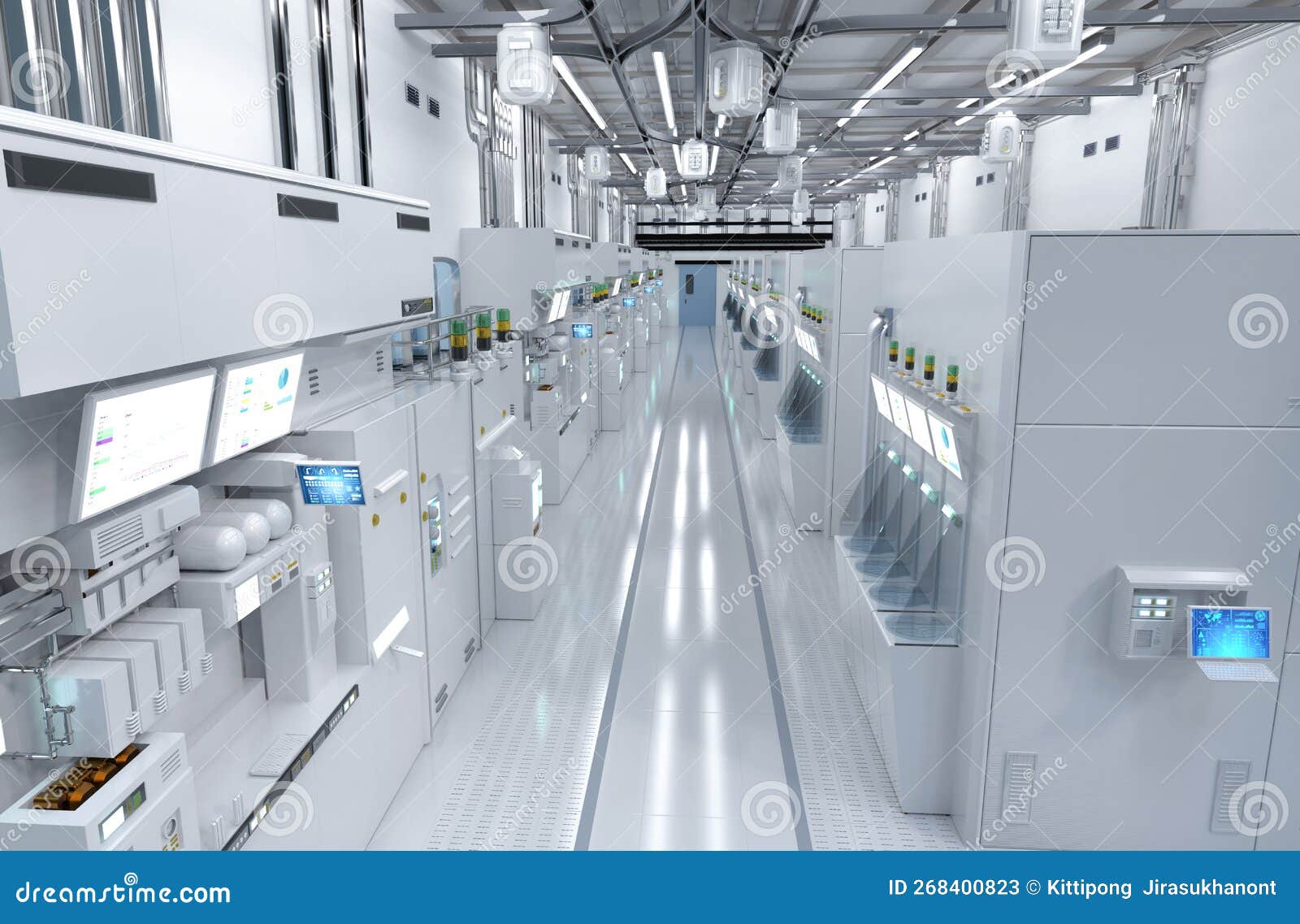 White Futuristic Semiconductor Manufacturing Factory or Laboratory ...
