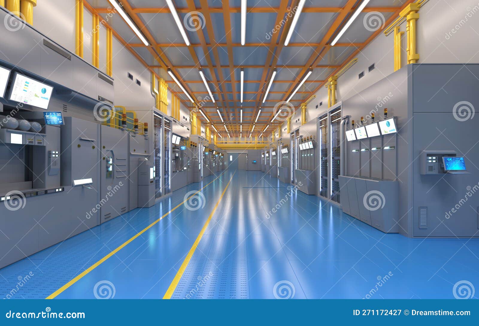White Futuristic Semiconductor Manufacturing Factory or Laboratory ...