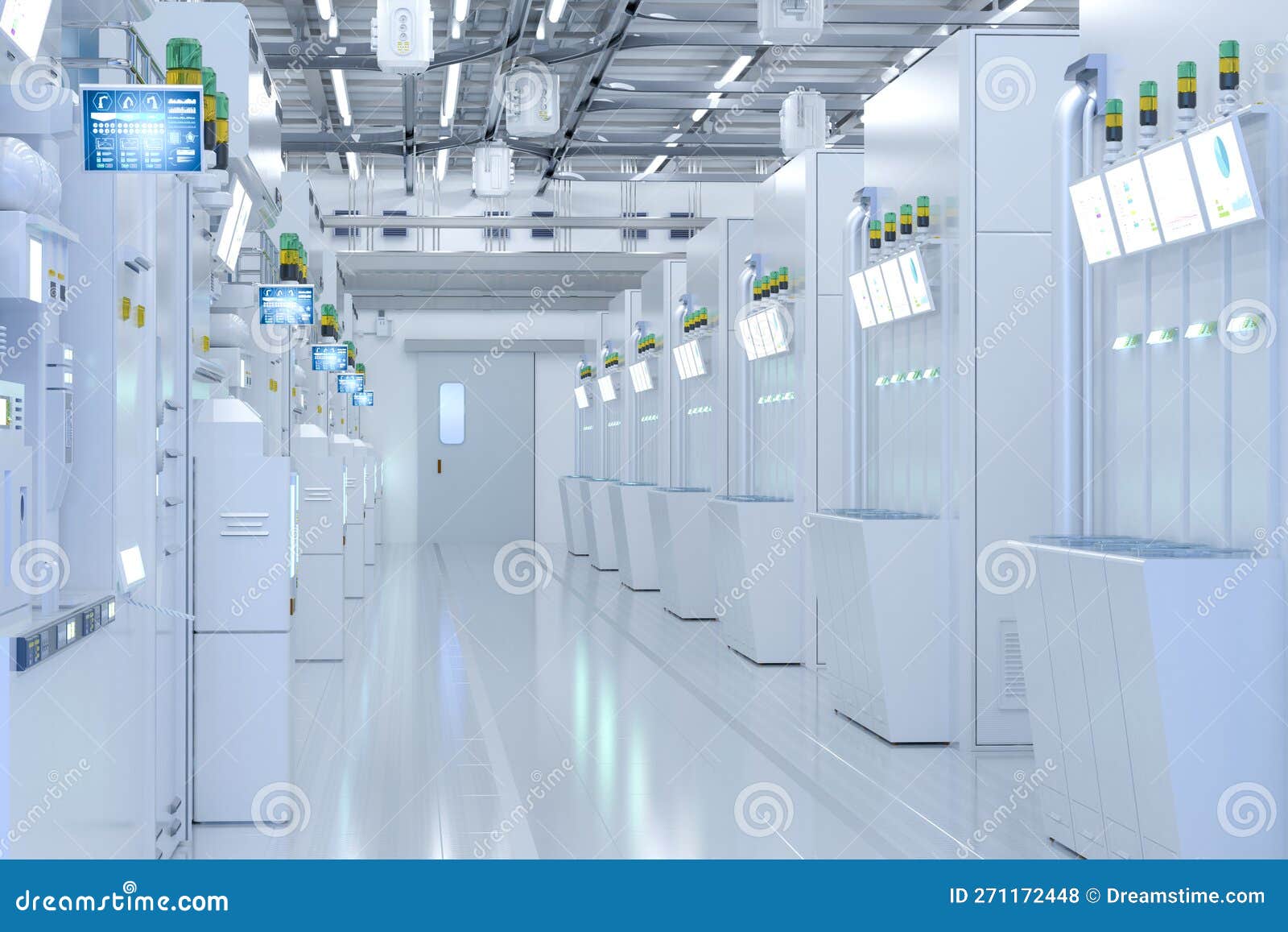 White Futuristic Semiconductor Manufacturing Factory or Laboratory ...