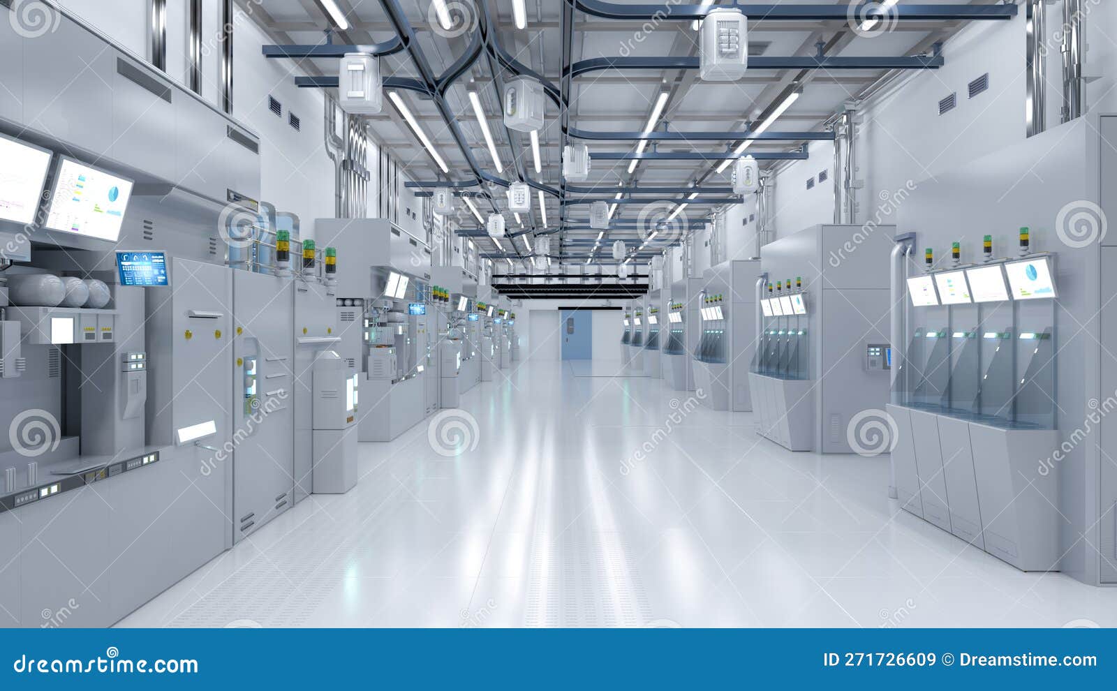 White Futuristic Semiconductor Manufacturing Factory or Laboratory ...