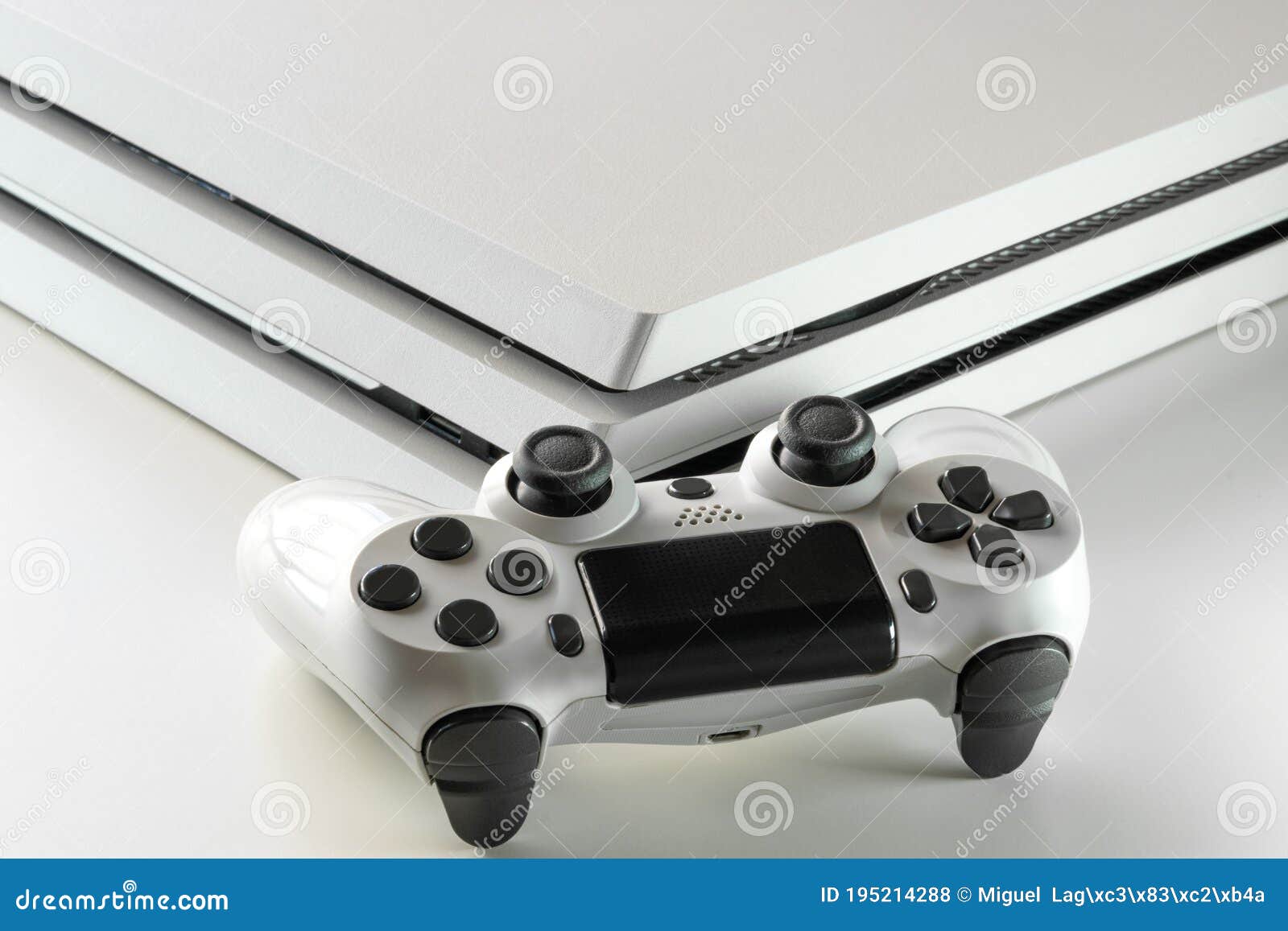 White Game Console and Controller Stock Photo - Image of controle ...