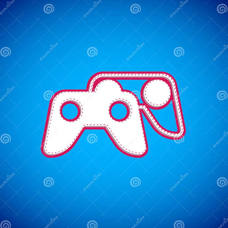 White Game Controller or Joystick for Game Console Icon Isolated on ...