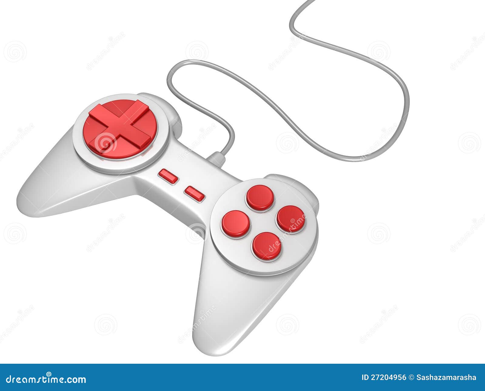 White Game Controller Joystick White Background Stock Illustrations ...