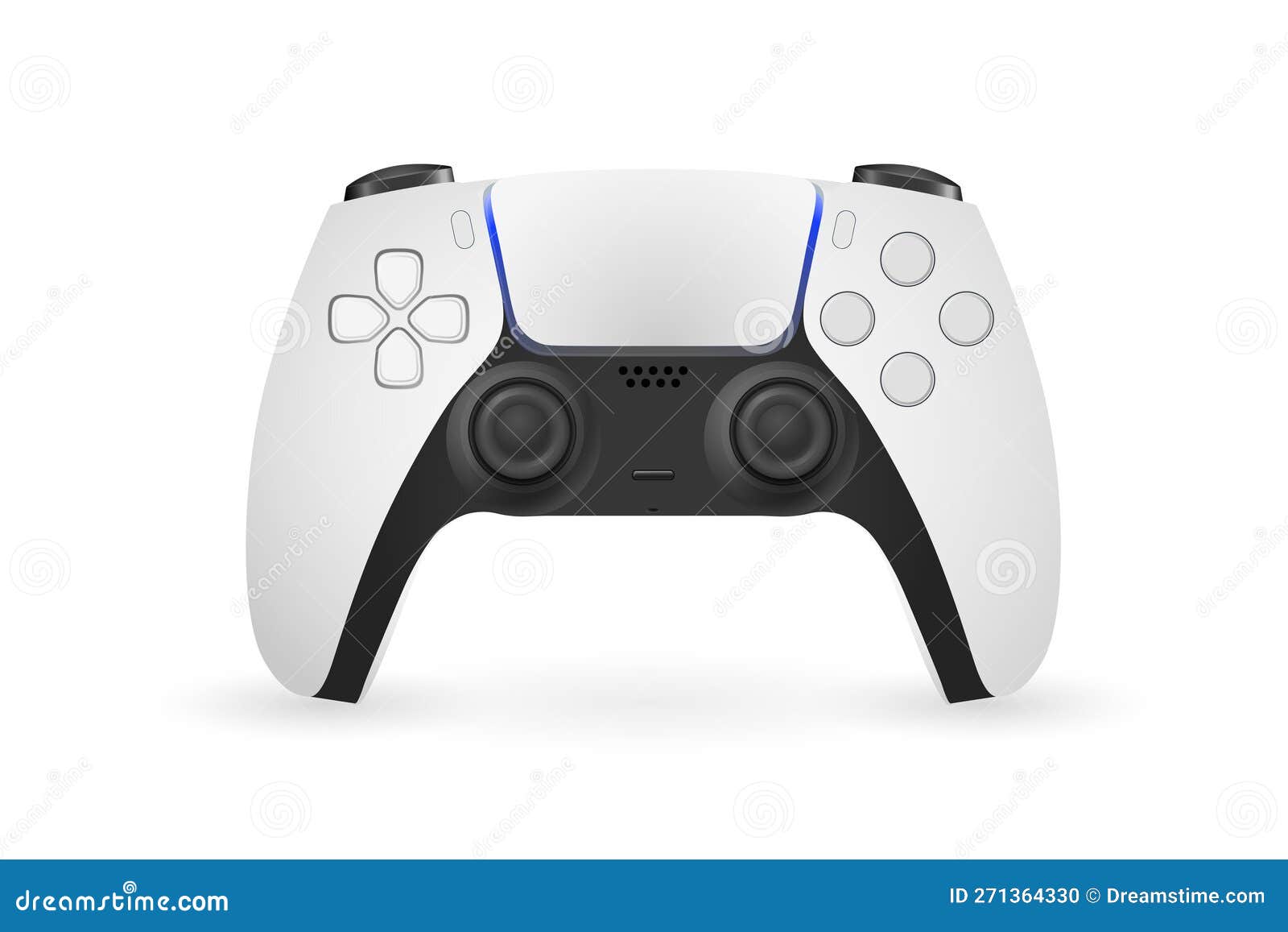 White Gamepad Isolated on White Background. Stock Vector - Illustration ...
