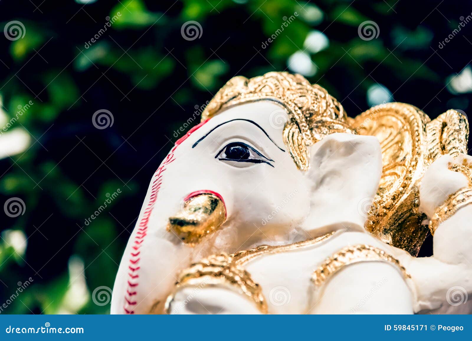White Ganesh Elephant Hindu God Statue Stock Image - Image of asia ...