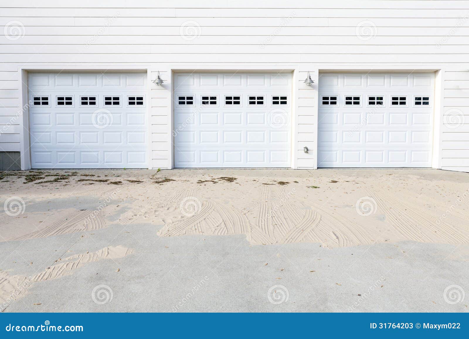 White Garage stock image. Image of metal, wooden, three - 31764203