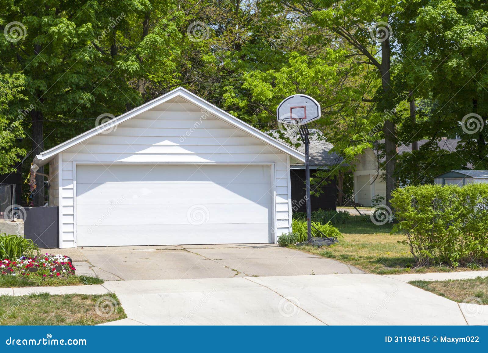 White Garage stock image. Image of basket, property, building - 31198145